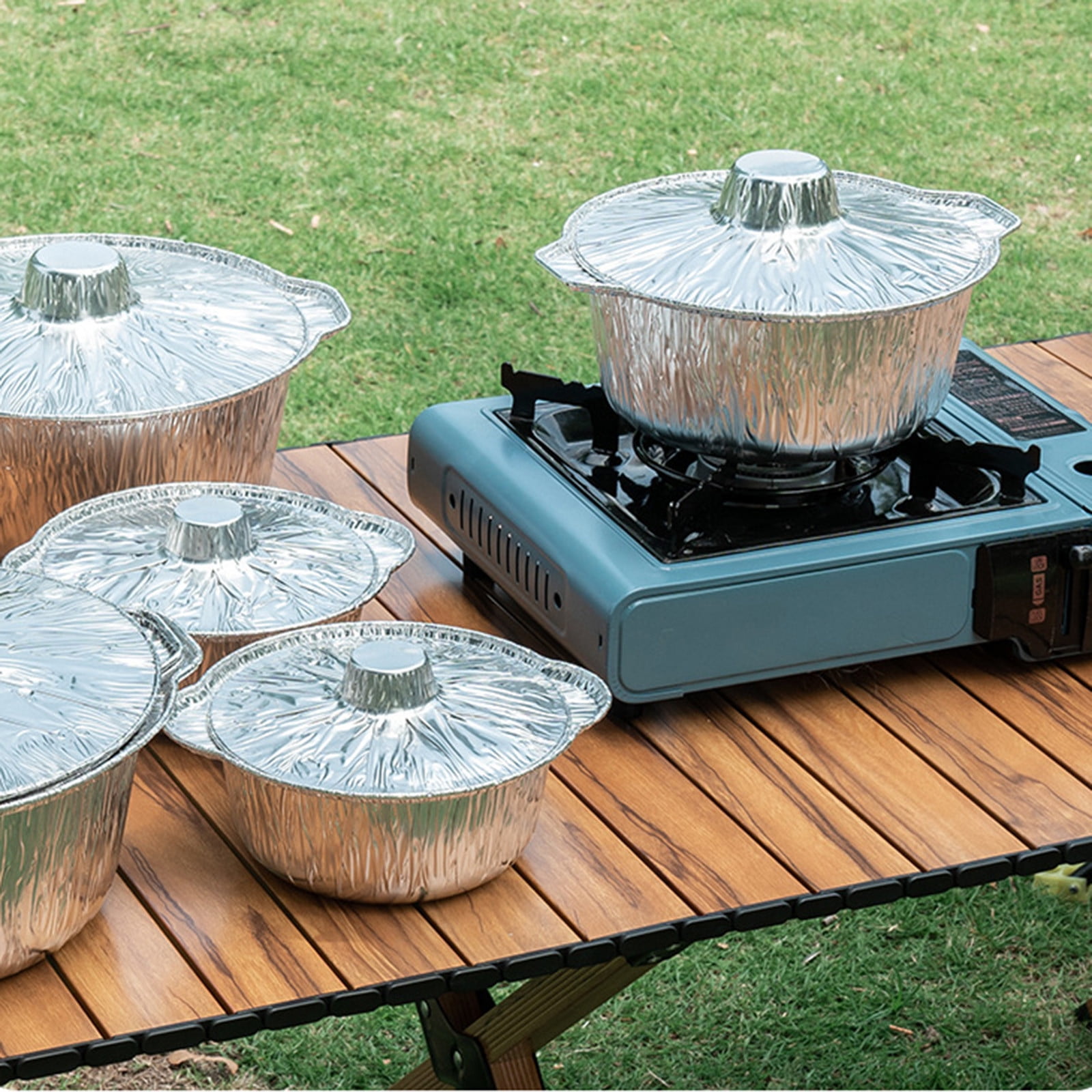 Aluminum Pot With Lids, 2 Pcs Disposable Heat Locking Cooking ...