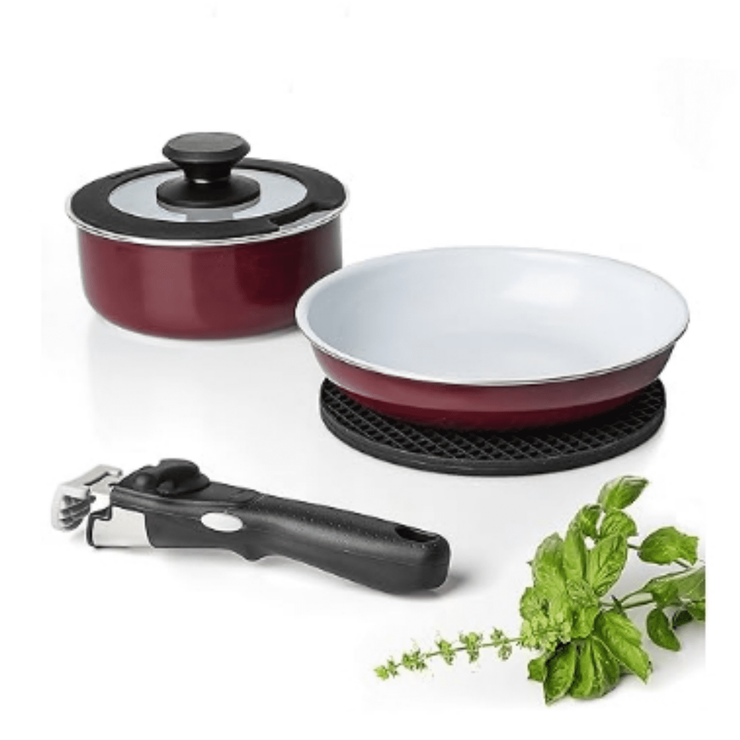 Aluminum Pots And Pans Set Nonstick, Removable Handle Cookware ...