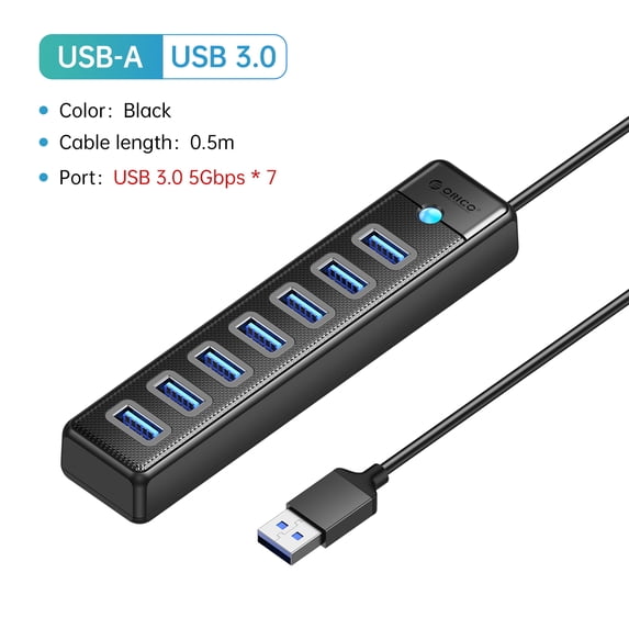 Aluminum Powered USB3.0 HUB 7/10 Ports USB Extension with Switches 12V ...