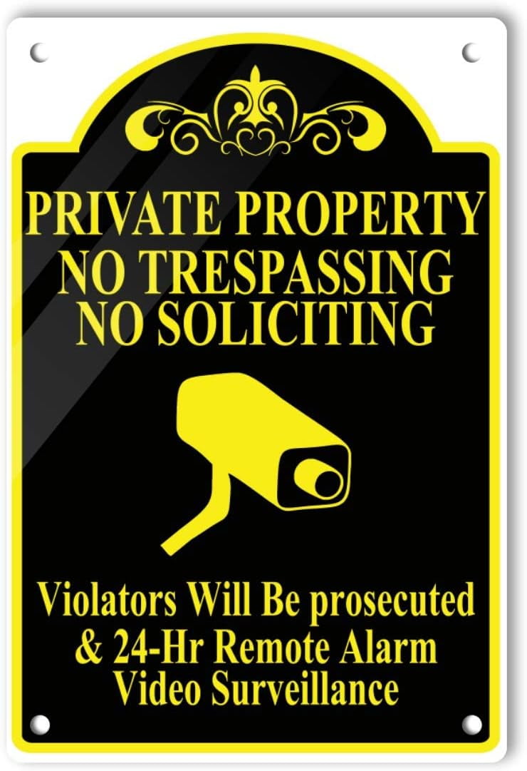 Aluminum Private Property No Trespassing Soliciting Sign Aluminum
