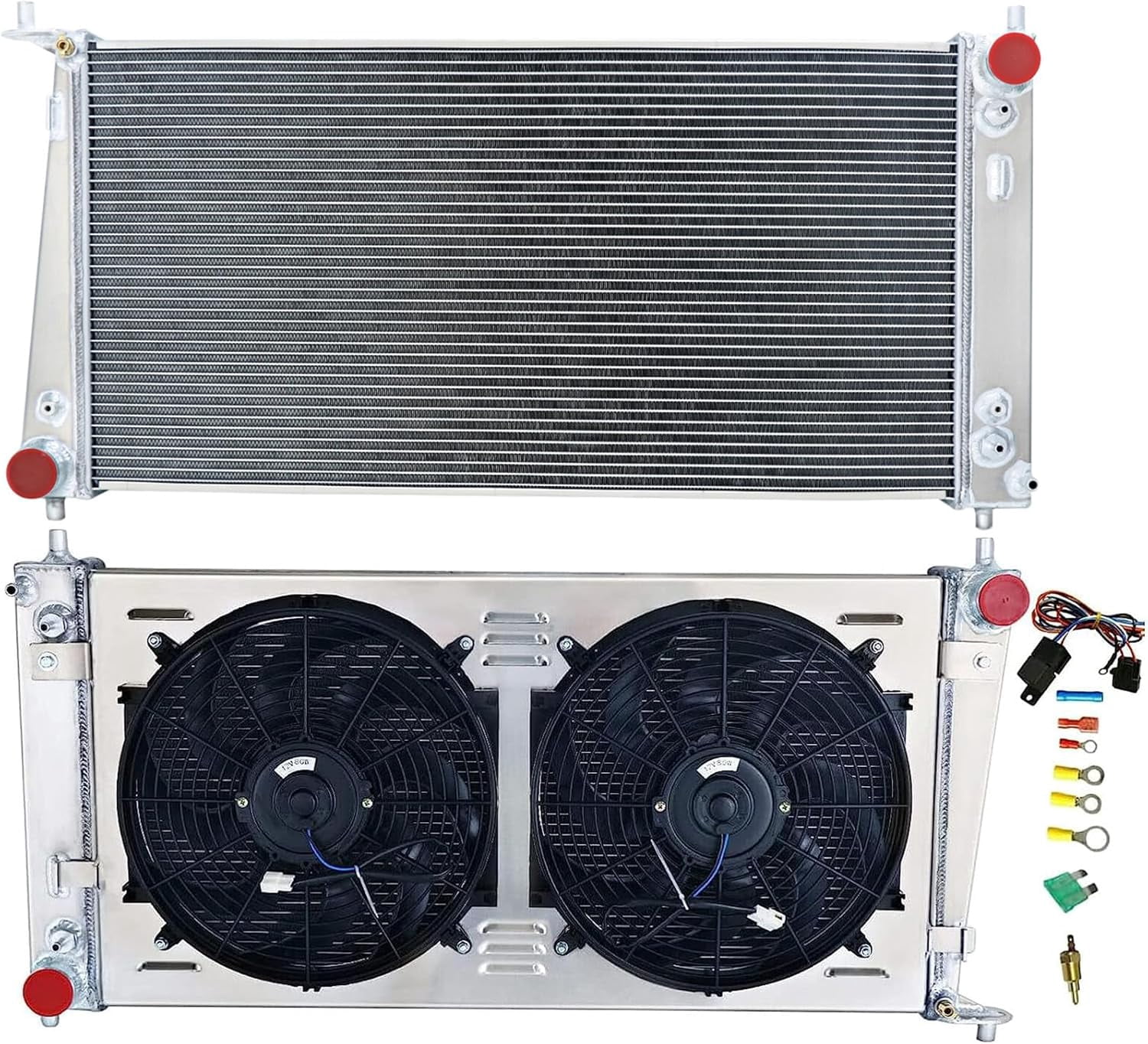 Aluminum Radiator with Electric Fan Compatible with 1999-2009 Ford F150 ...