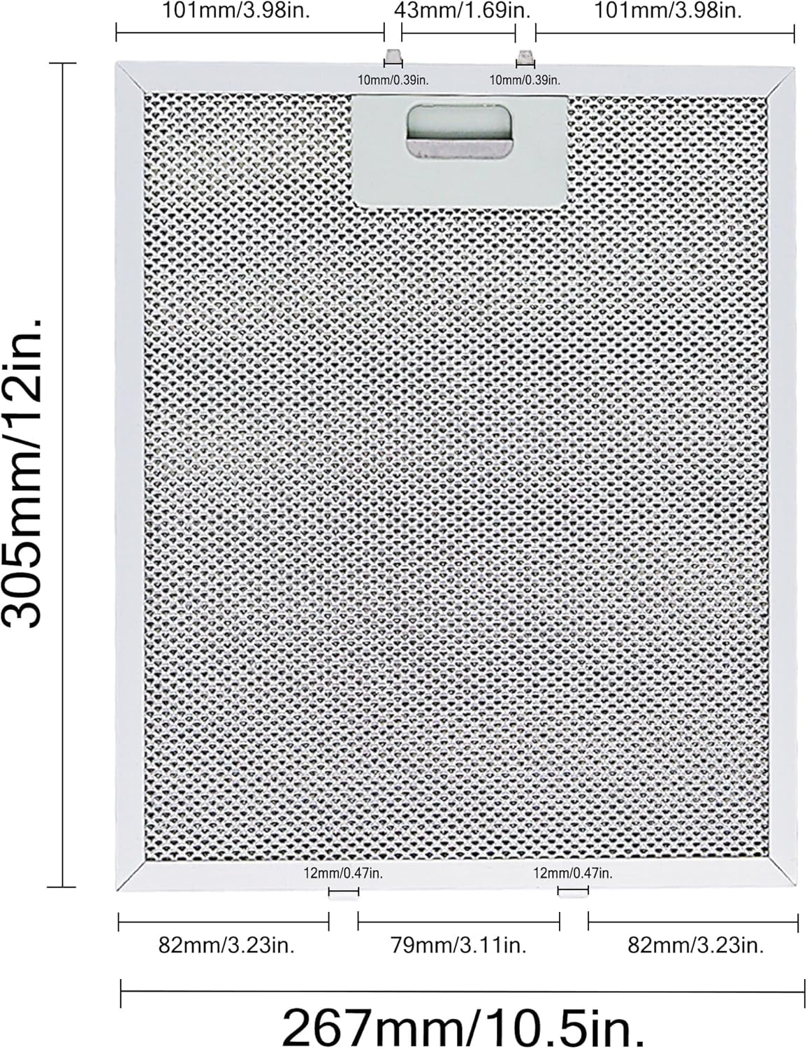 Aluminum Range Hood Filter 3 Pack 10.5 x 12 Inch, 3-Layer Mesh for ...