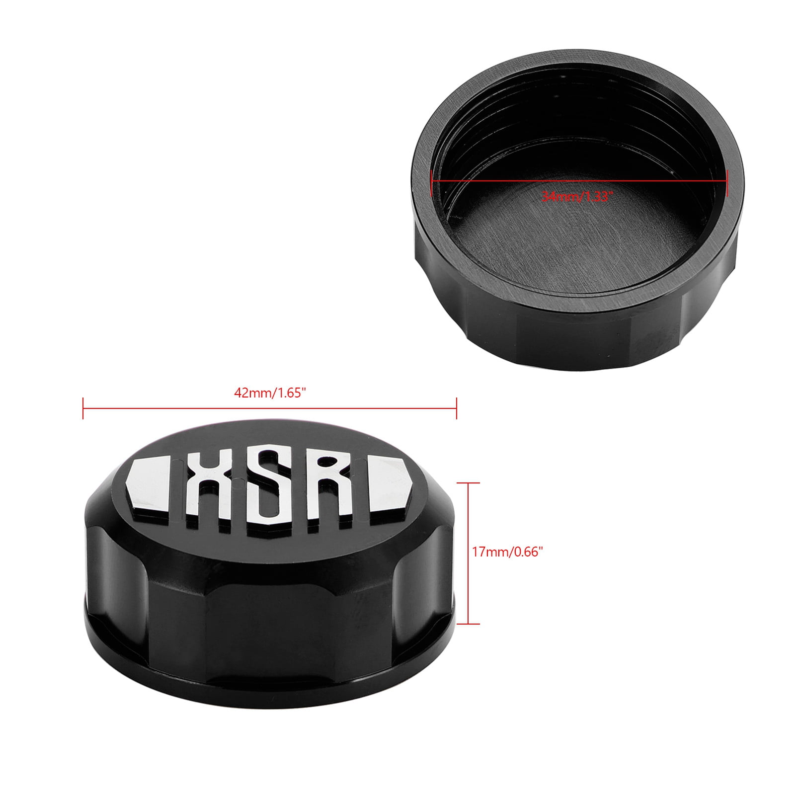 Aluminum Rear Brake Fluid Cap Black For Yamaha XSR 125 XSR 155 XSR 700 ...