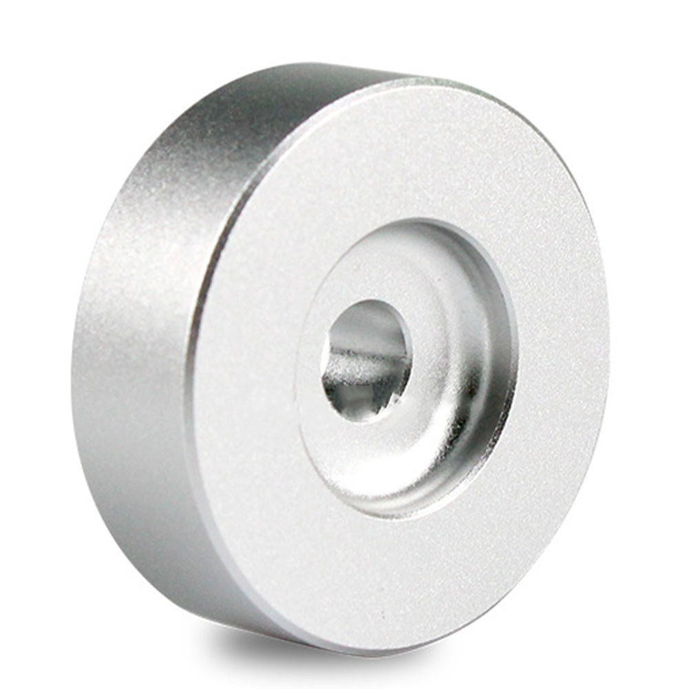 Aluminum Record Turntable Adapter for 7\" Vinyl Silver Black Center ...