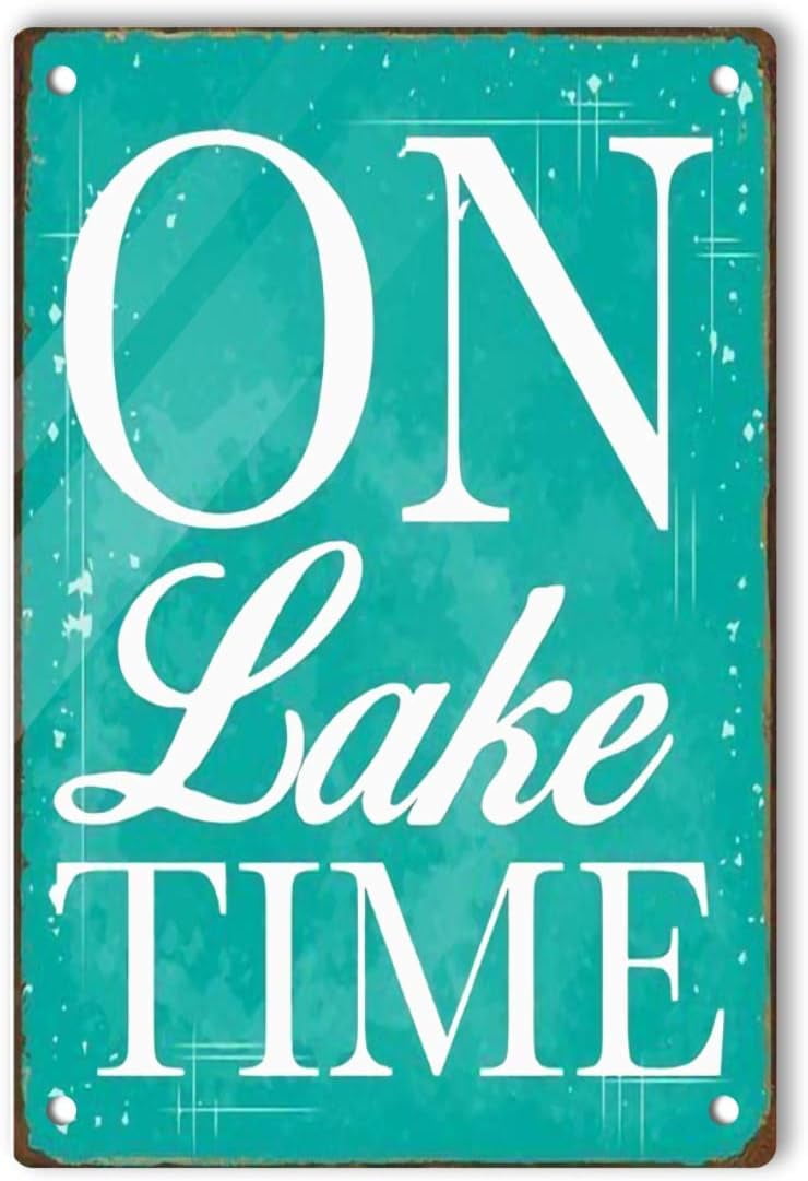 Aluminum Retro On Lake Time Sign Warning Signs 8 x 12 Inches Aluminum ...