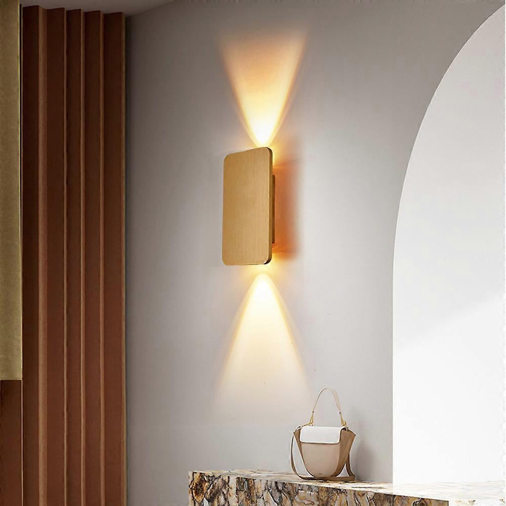 Aluminum Retro Wall Sconce Night Light - Brushed Gold Warm 3000K ...
