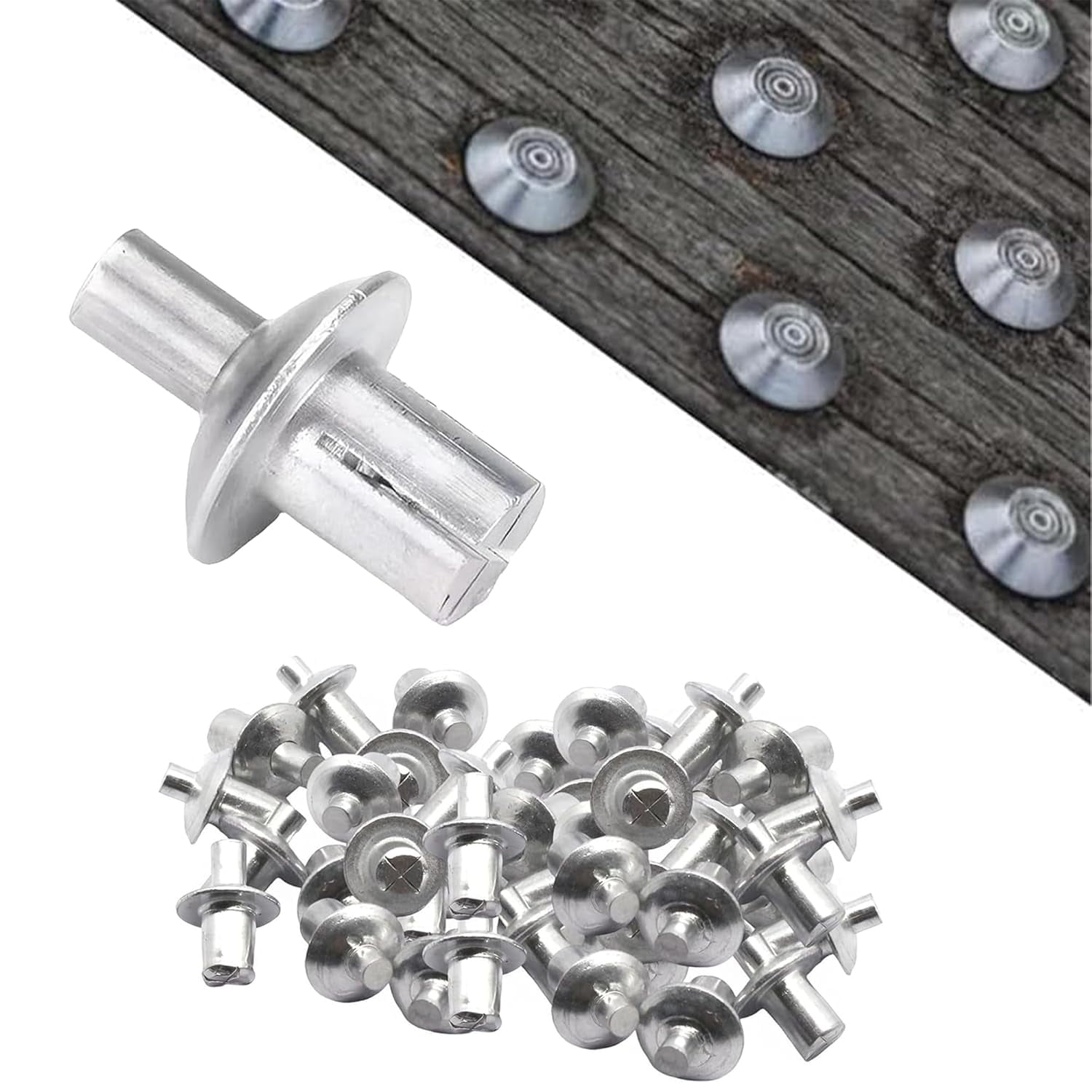 Aluminum Rivets Tool Kit:Rivet Tool,Pop Rivets,Aluminum Core Rivets with Round Head,2024 New ...