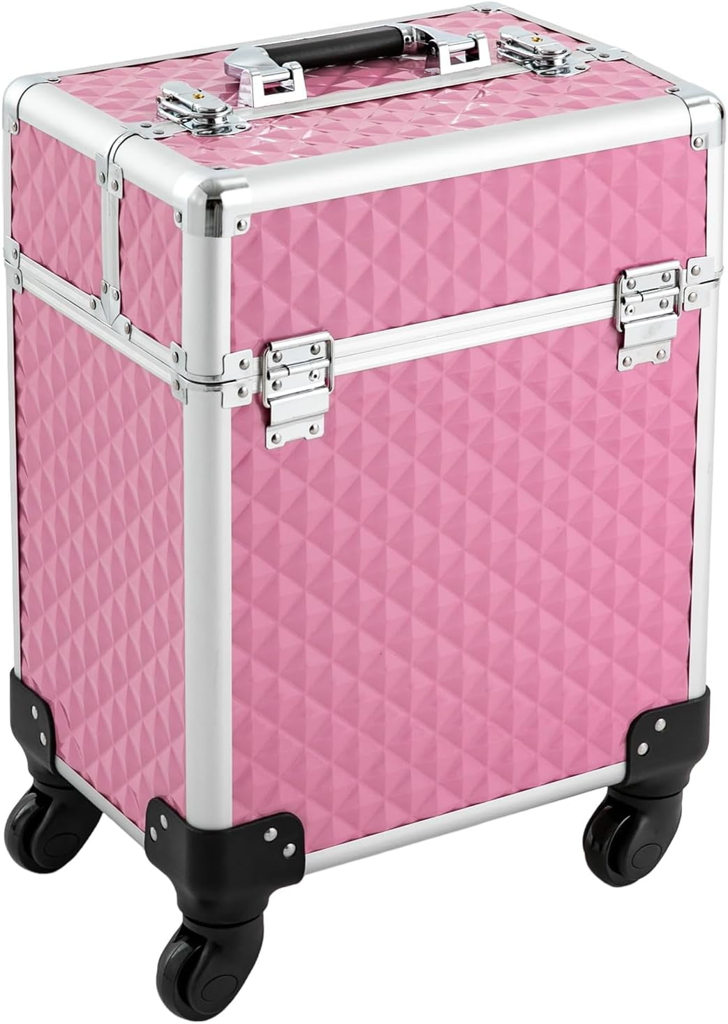 Aluminum Rolling Makeup Train Case, Portable Makeup Organizer Suitcase ...