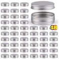 Aluminum Round Cans, 48 Pack 2 Oz Round Tin Containers Empty Container ...
