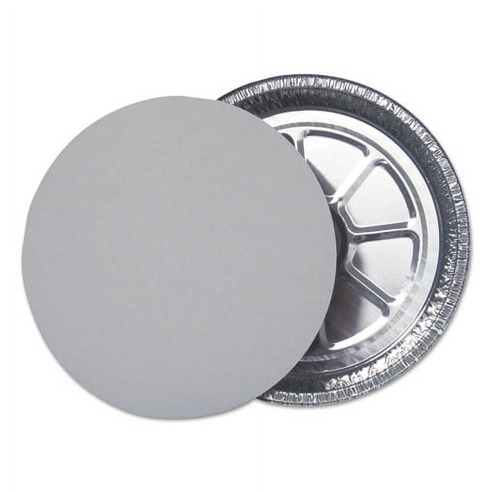 Aluminum Round Containers With Board Lid, 9" Diameter X 1.94"h, Silver ...