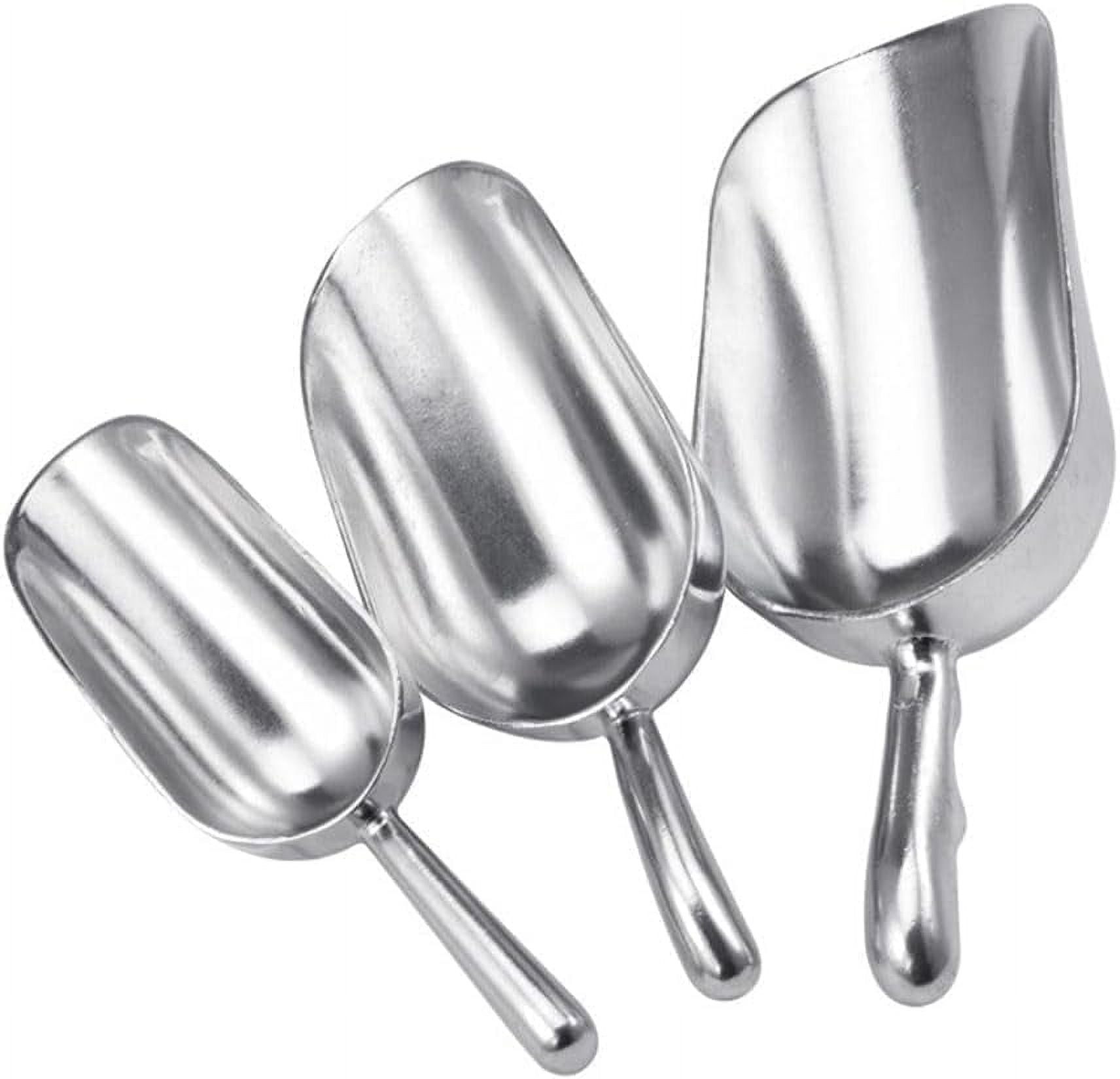 | Aluminum Scoop Set – 12, 24, 38 oz – Bar Ice, Flour, Utility Scoops ...