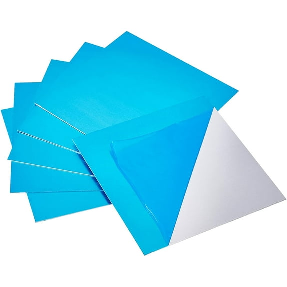 Aluminum Sheet 6pcs Square Metal Plate Covered Flat Plain Plate Panel ...