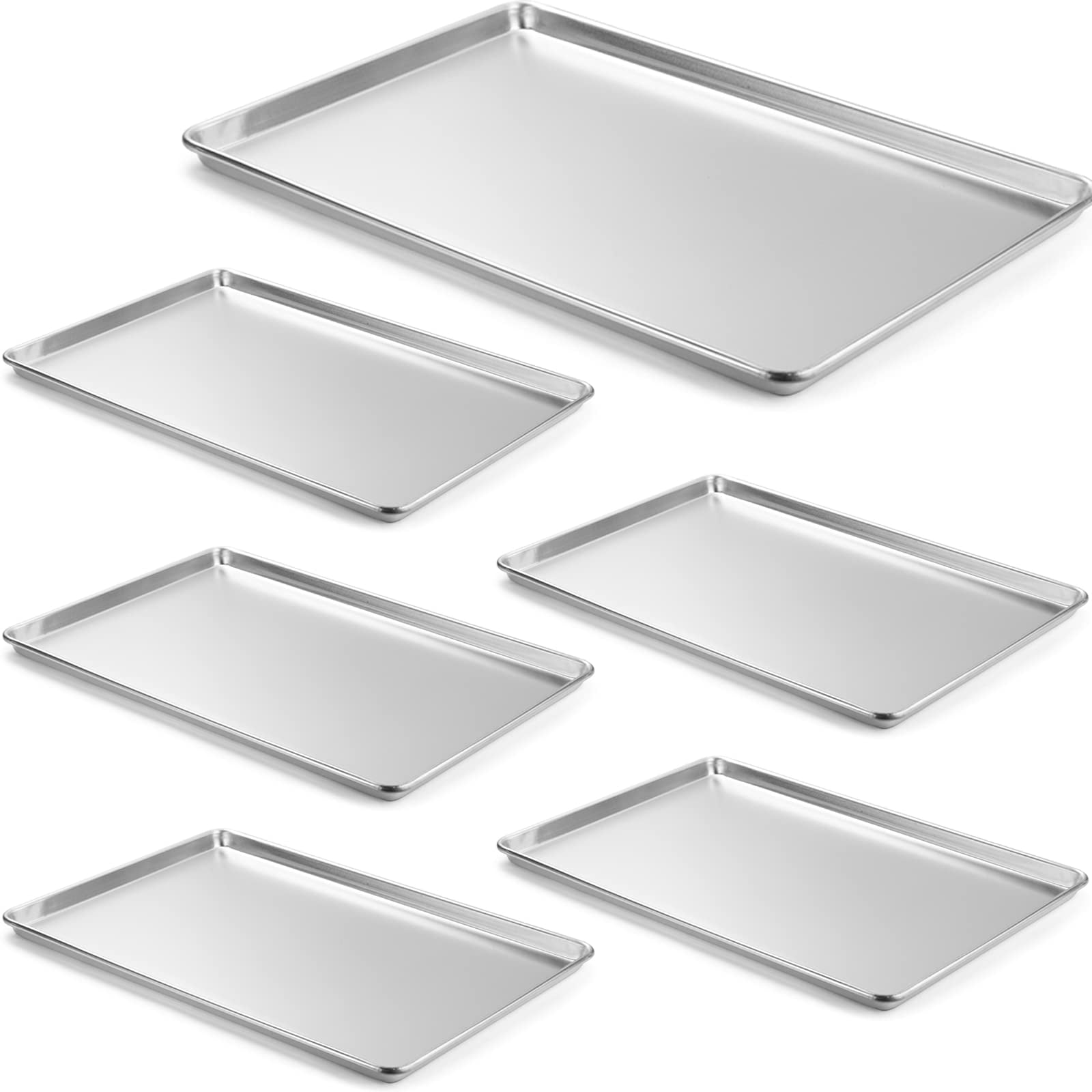 Aluminum Sheet Pan 26 x18 Inch (6-Pack) Commercial Baking Tray ...
