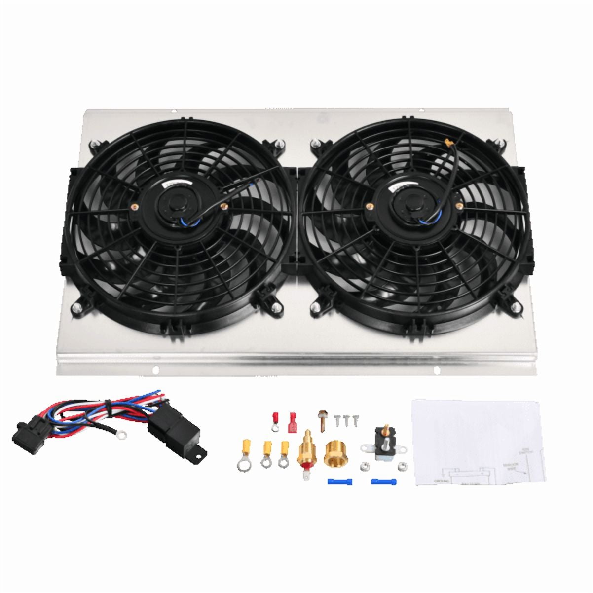 Aluminum Shroud 12" Fan+Thermostat for 82-02 Chevy S10 Blazer Corvette ...