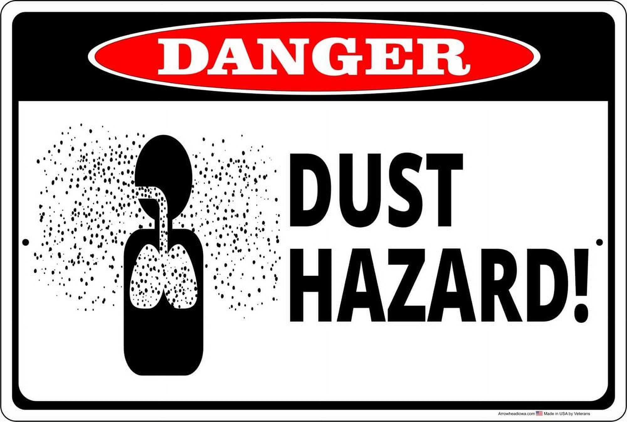 Aluminum Sign 12 x 16 inch - Danger Dust Hazard! Safety Workplace Metal ...