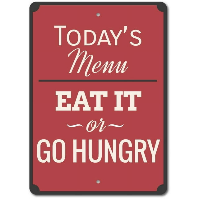 Aluminum Sign 12 x 16 inch - Kitchen Menu Sign Eat Sign Menu Kitchen ...