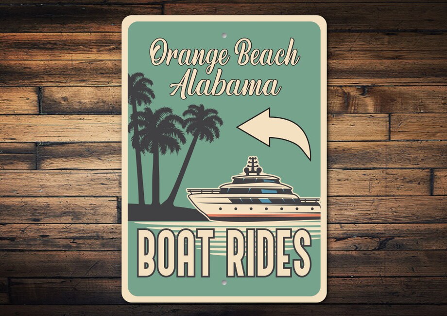 Aluminum Sign 12 x 16 inch - Ocean Boat Ride Sign Ocean Boat Rides Boat ...