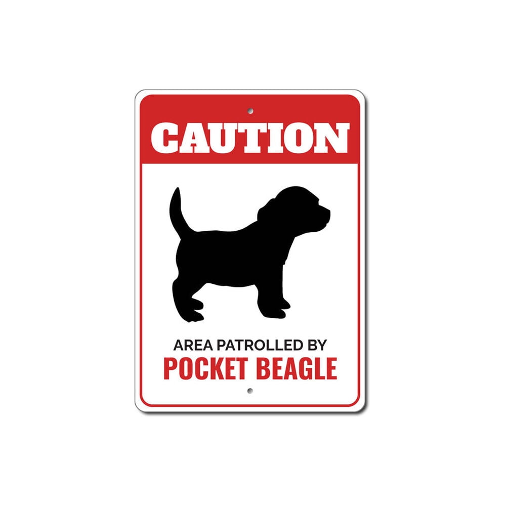 Aluminum Sign 12 x 16 inch - Patrolled By Pocket Beagle Caution Metal ...