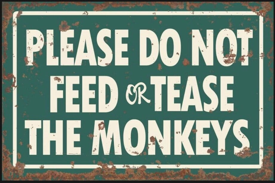 Aluminum Sign 12 x 16 inch - Vintage Do Not Feed Monkeys Sign zoo sign ...