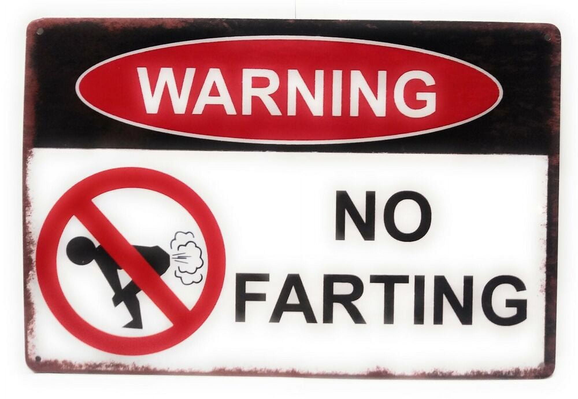 Aluminum Sign 12 x 16 inch - Warning! No Farting Metal Sign Funny Sign ...
