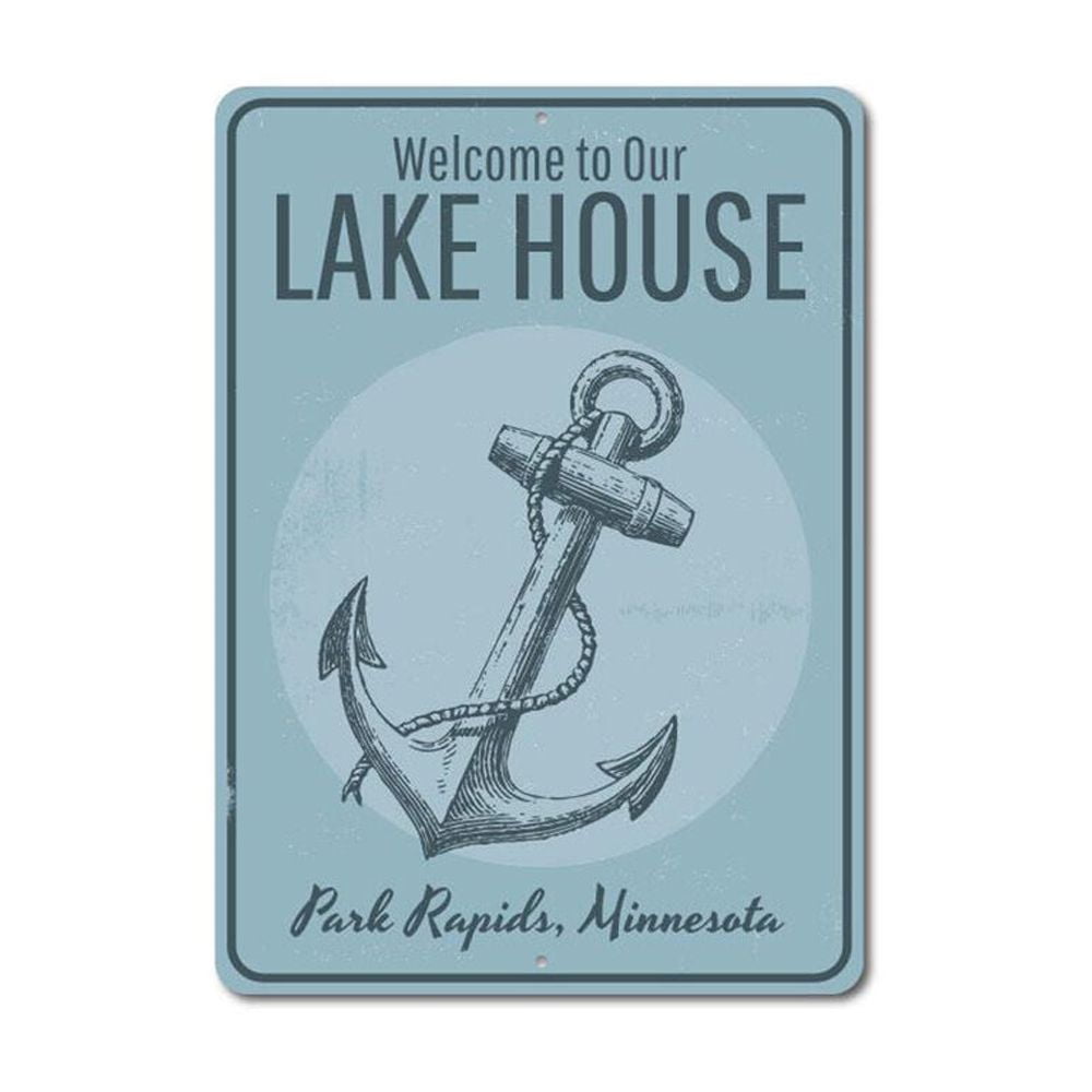 Aluminum Sign 8 X 12 Inch Anchor Welcome Lake House Sign Anchor Theme