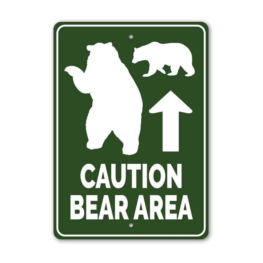 Aluminum Sign 8 x 12 inch - Bear Area Caution Metal Sign - Walmart.com
