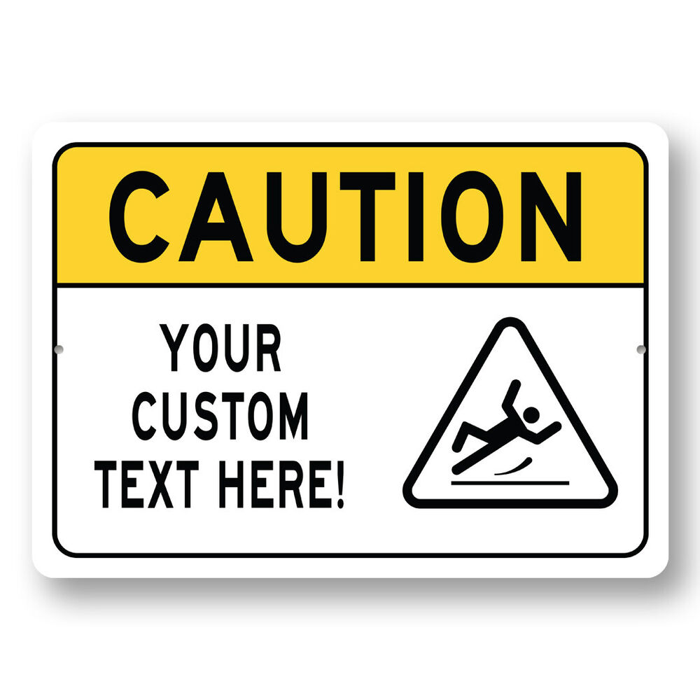 Aluminum Sign 8 x 12 inch - Caution Slippery Metal Sign - Walmart.com