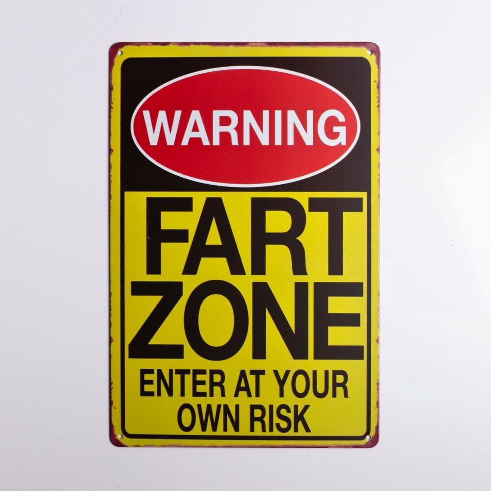 Aluminum Sign 8 X 12 Inch Fart Zone Enter At Your Own Risk Funny