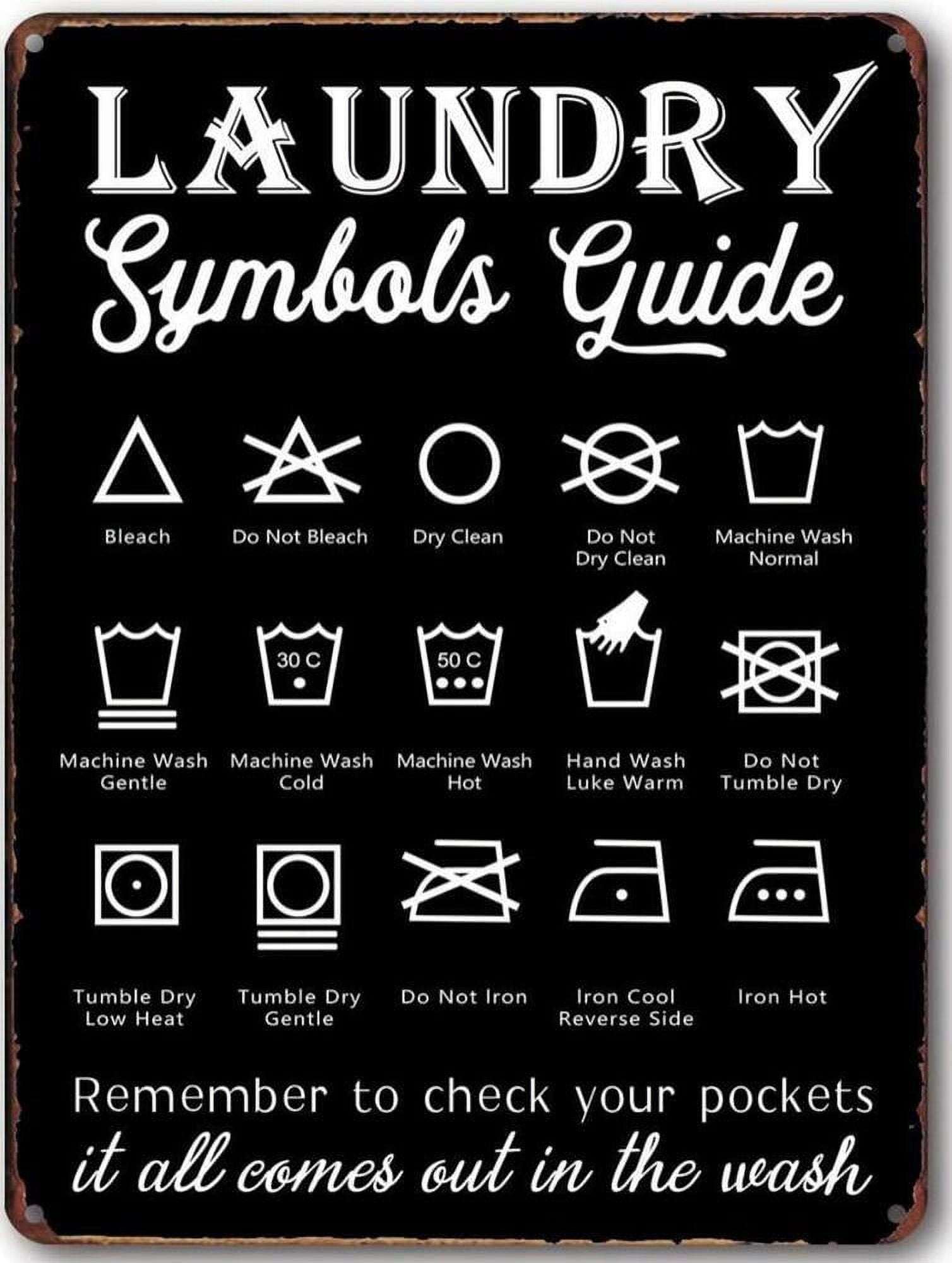Aluminum Sign 8 x 12 inch - Metal Sign Laundry Room Symbols Guide ...