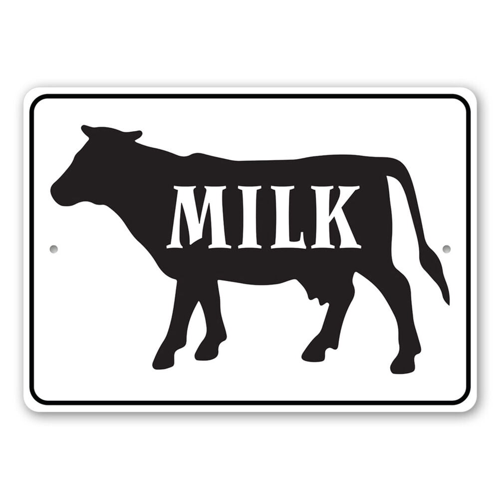Aluminum Sign 8 x 12 inch - Milk Metal Sign - Walmart.com