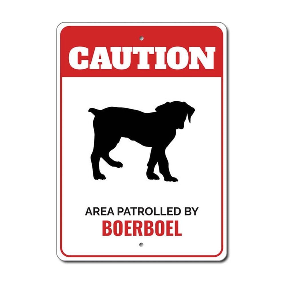 Aluminum Sign 8 x 12 inch - Patrolled By Boerboel Caution Metal Sign ...