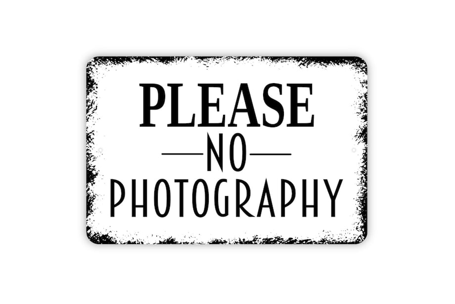 Aluminum Sign 8 X 12 Inch Please No Photography Sign Metal Indoor Or