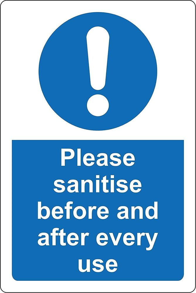 Aluminum Sign 8 x 12 inch - Please disinfect before and after every use ...
