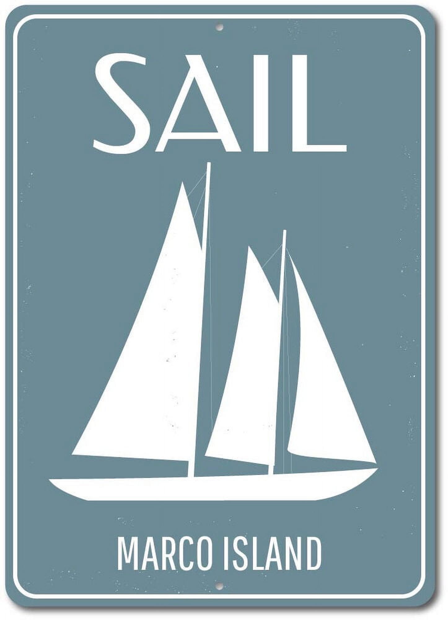 Aluminum Sign 8 x 12 inch - Sailboat Sign Island Name Destination Metal ...