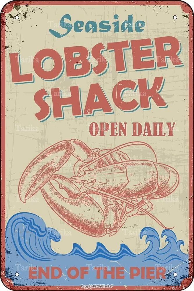 Aluminum Sign 8 x 12 inch - Seaside Lobster Shack Open Daily Summer ...
