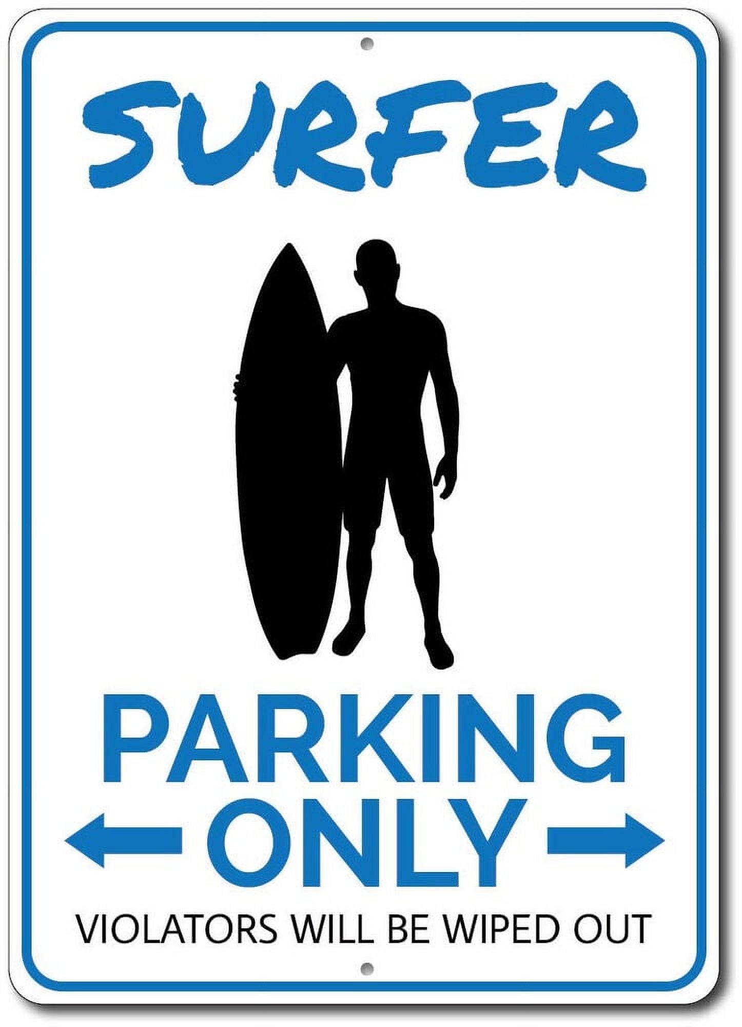 Aluminum Sign 8 x 12 inch - Surfer Parking Sign Beach Surfing Surf ...