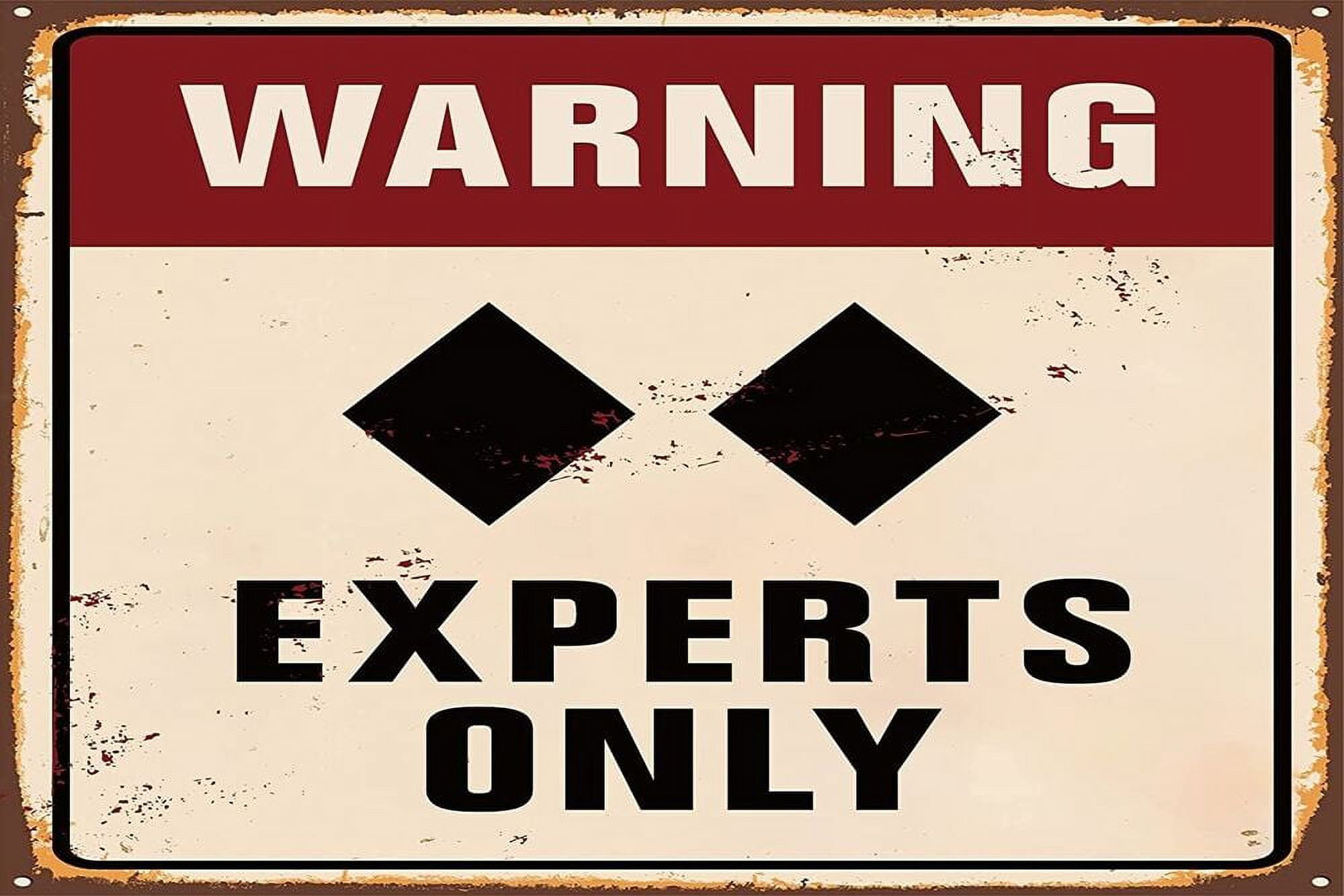 Aluminum Sign 8 x 12 inch - Warning Experts Only Skiing Double Diamond ...