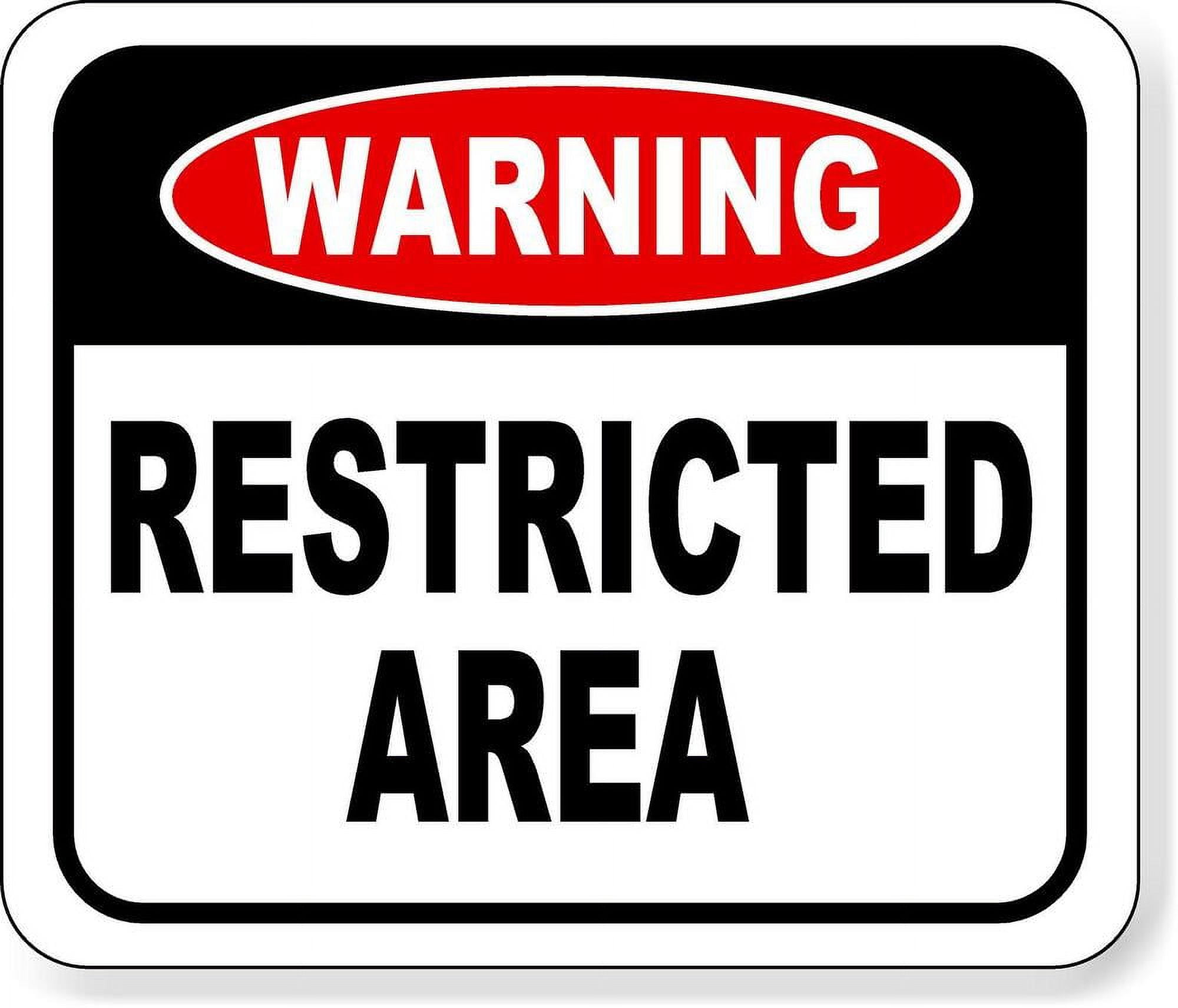 Aluminum Sign 8 x 12 inch - Warning restricted area metal outdoor sign ...
