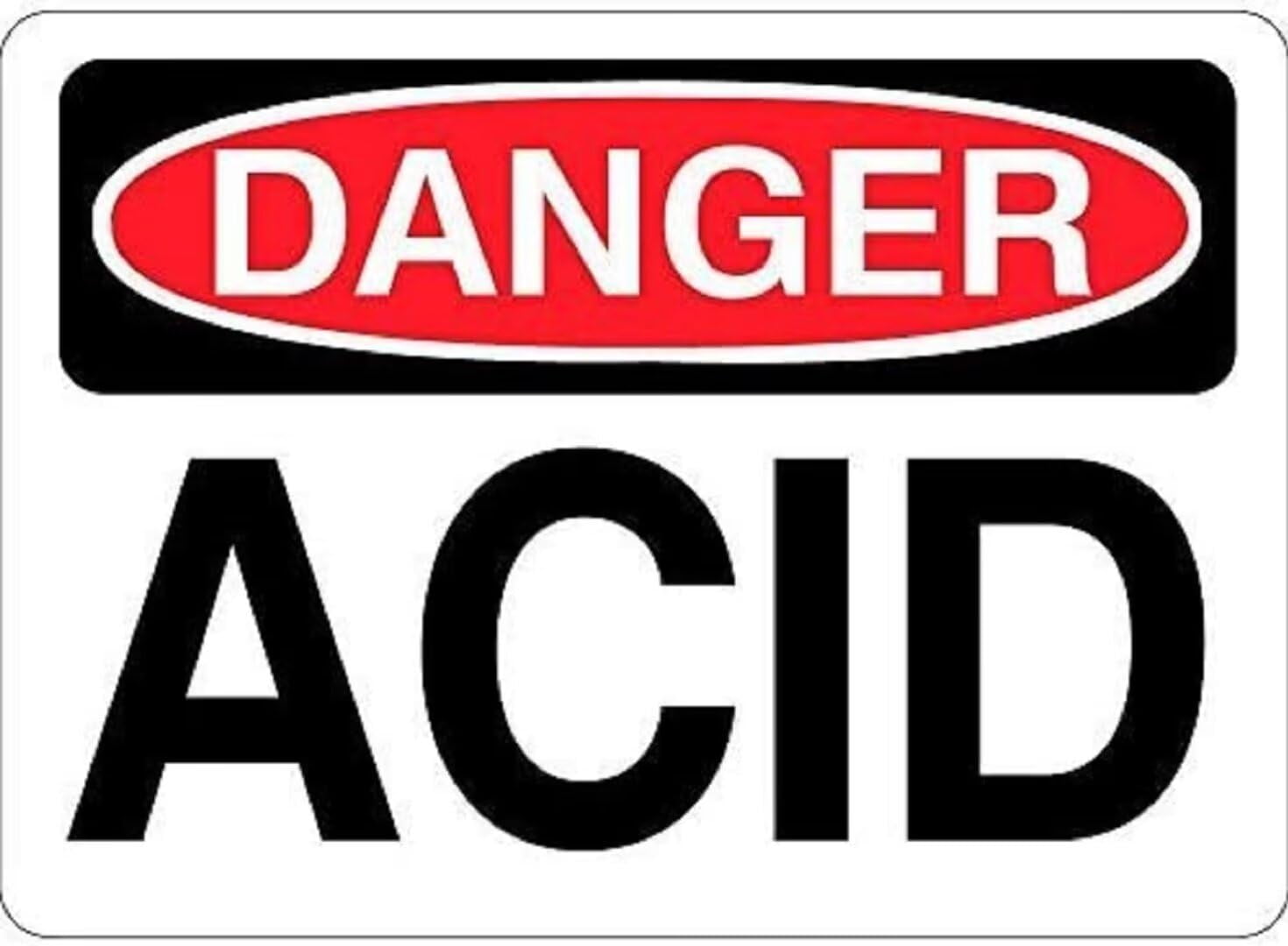 Aluminum Sign Danger Acid OSHA Vinyl Label Decal Sticker 8"X 12 ...