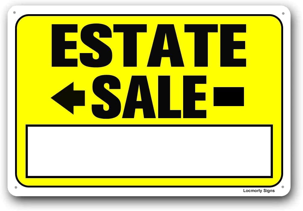 Aluminum Sign, Estate Sale Sign, 12x16 Inch, Estate & Garage Sale Yard ...