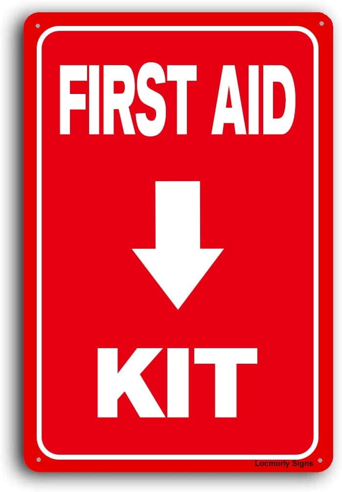 Aluminum Sign, First Aid Kit Sign, 8x12 Inch, Metal First Aid Kit Signs ...