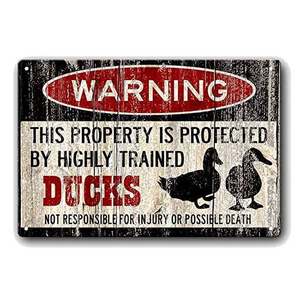 Aluminum Sign For Funny Duck Sign Duck Warning The Duck cage Rules ...