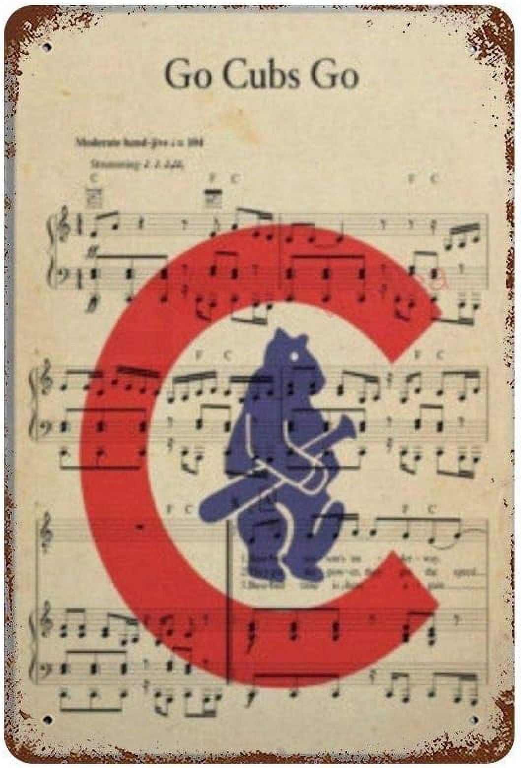 Aluminum Sign,Go Cubs Go Hey Chicago Tin Sign Wall Art Decor Metal Sign ...