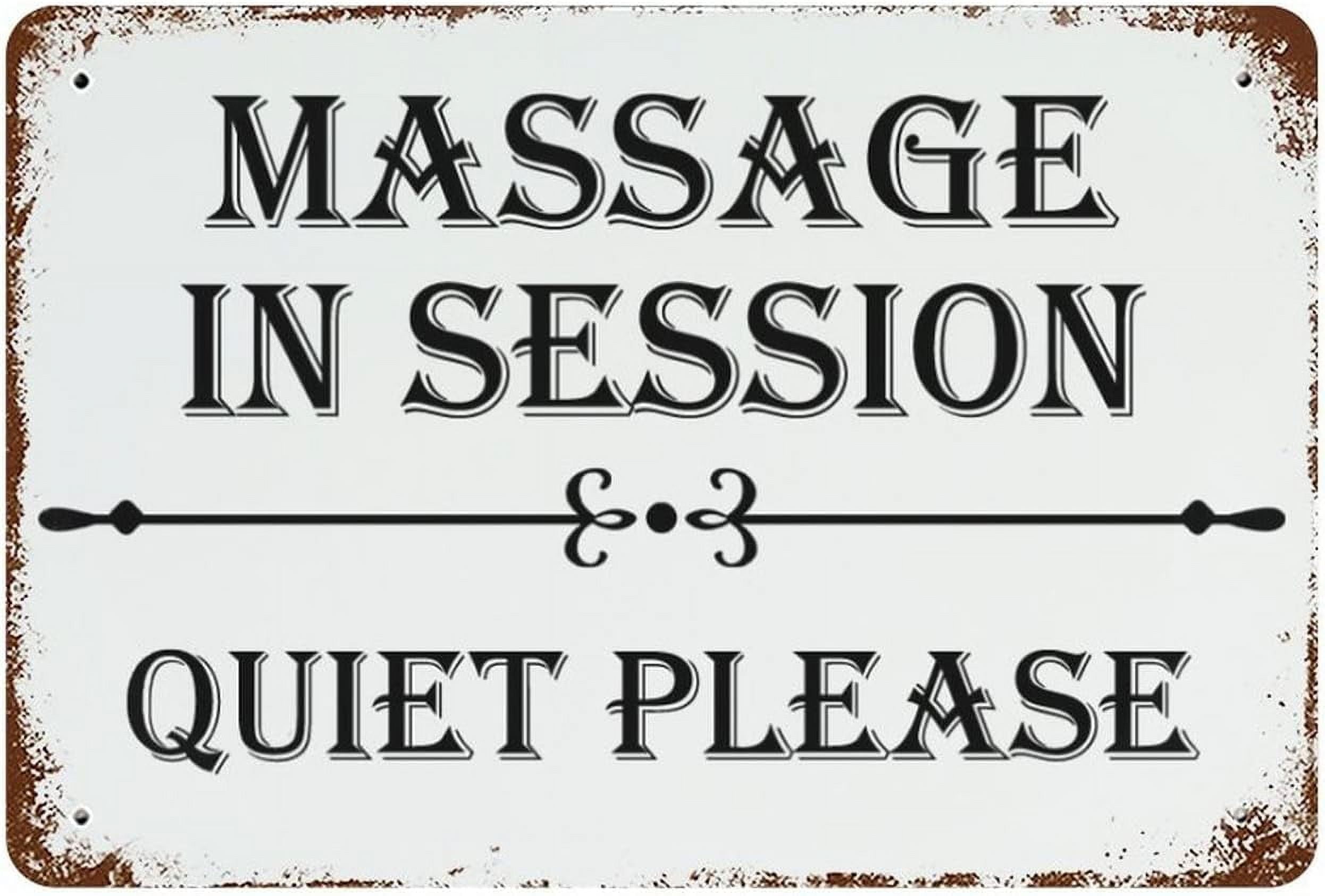 Aluminum Sign Massage in Session, Quiet Please Tin Metal Sign for ...