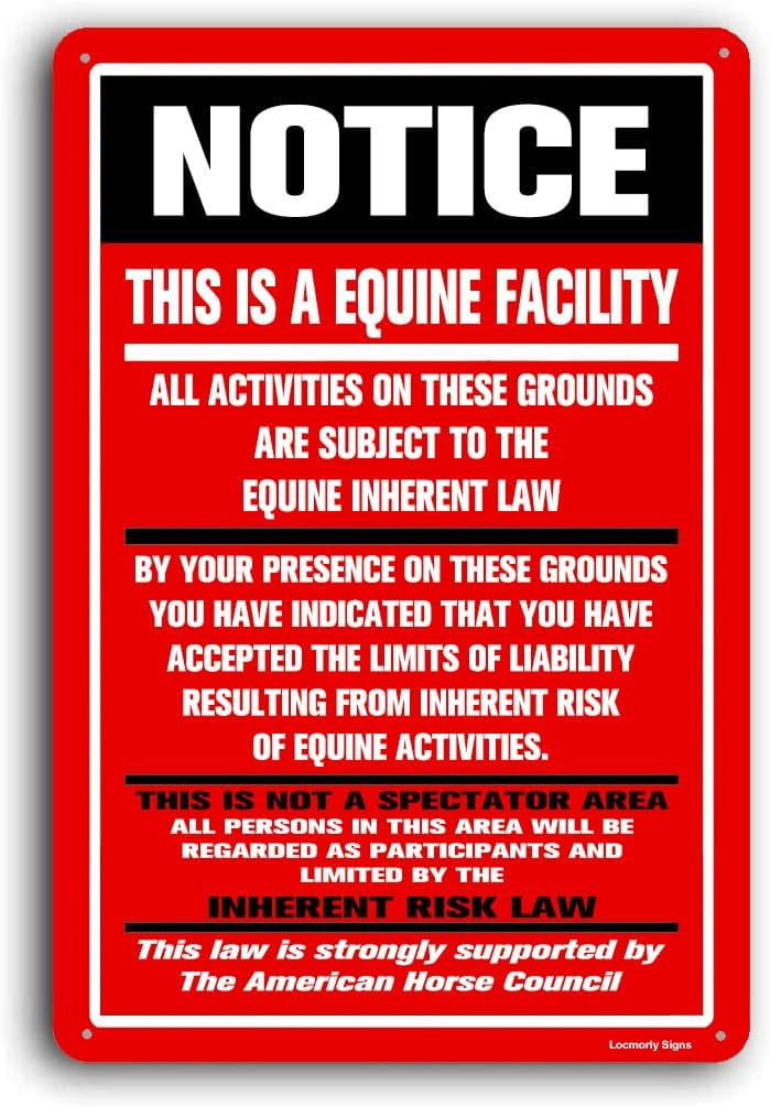 Aluminum Sign, Notice Horse Barn Stable Rule Sign, 8x12 Inch, Metal ...