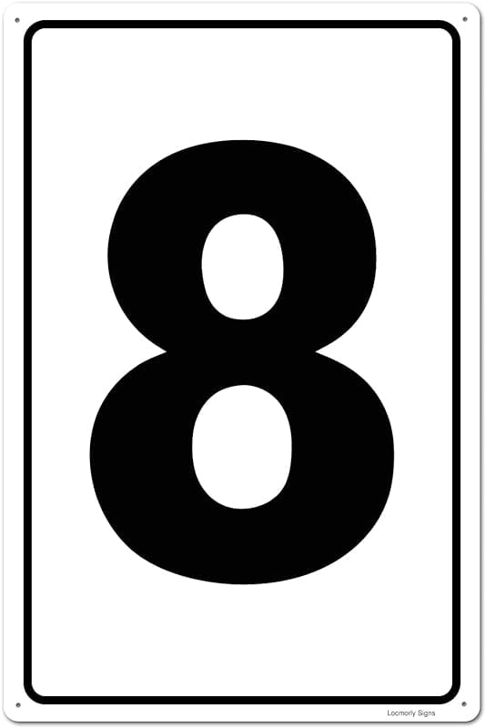 Aluminum Sign, Number 5 Sign, 8x12 Inch, Numbered Signs for Parking ...