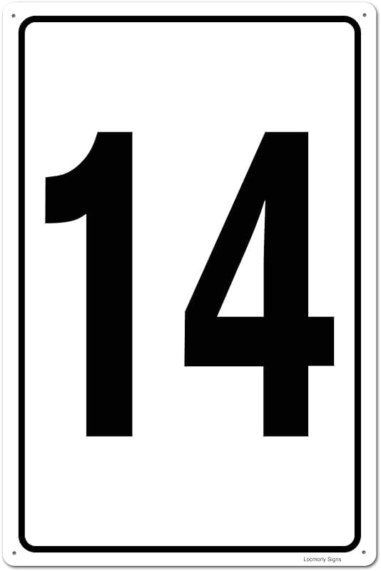 Aluminum Sign, Number 5 Sign, 8x12 Inch, Numbered Signs for Parking ...