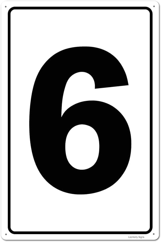 Aluminum Sign, Number 5 Sign, 8x12 Inch, Numbered Signs for Parking ...