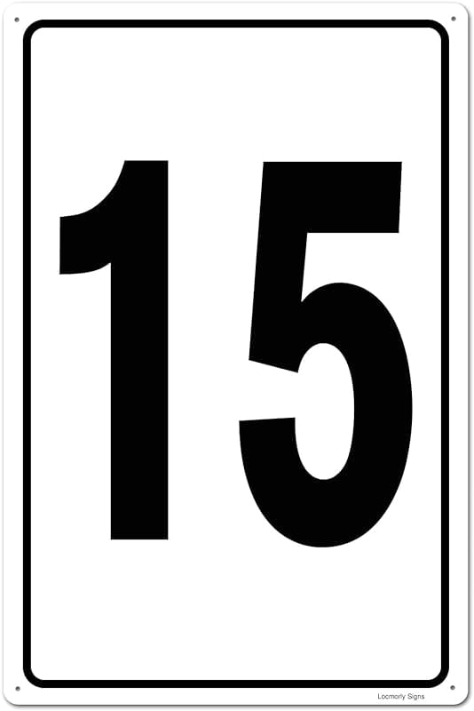 Aluminum Sign, Number 5 Sign, 8x12 Inch, Numbered Signs for Parking ...