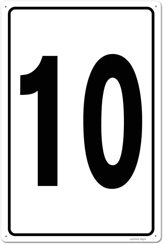 Aluminum Sign, Number 5 Sign, 8x12 Inch, Numbered Signs for Parking ...